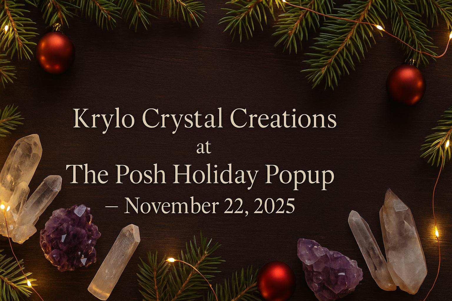Krylo Crystal Creations at The Posh Holiday Popup - November 22 & 23,